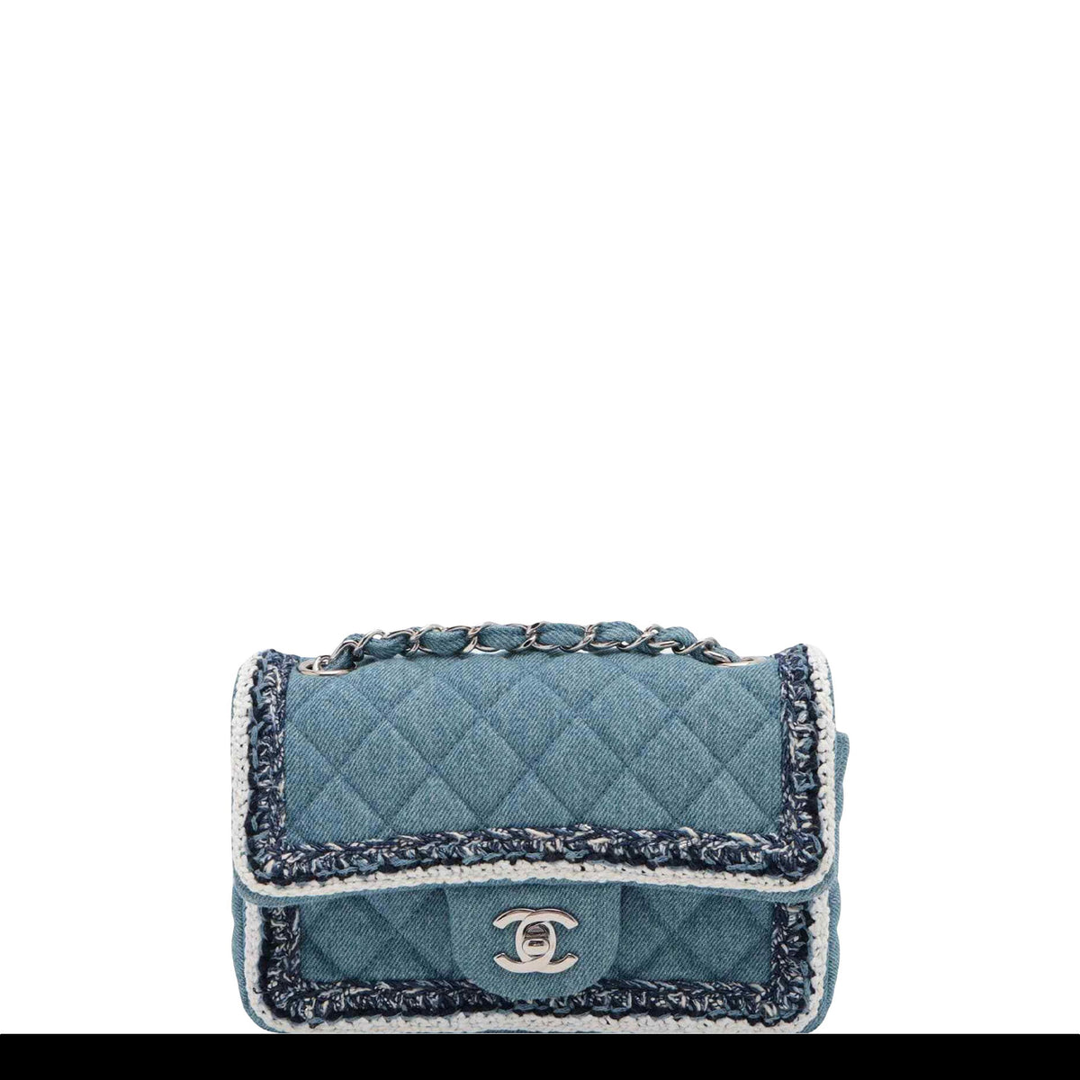 Chanel Rare Small Denim Braid Classic Flap Shoulder Bag – House of Carver