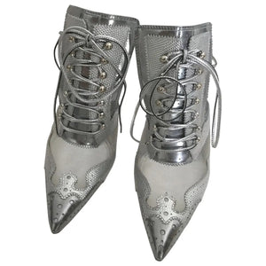 Givenchy Spring 2016 New in Box Silver Metallic Heels Size 41 EU ...