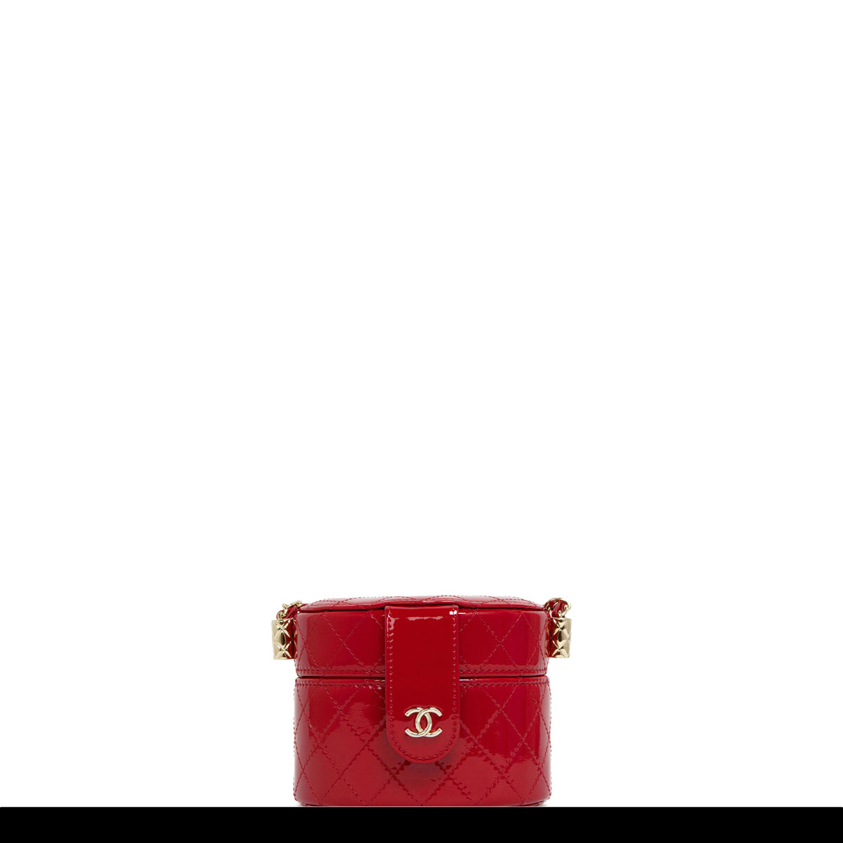 Chanel Micro Mini Red Quilted Patent Leather Jewelry Box Crossbody Bag ...